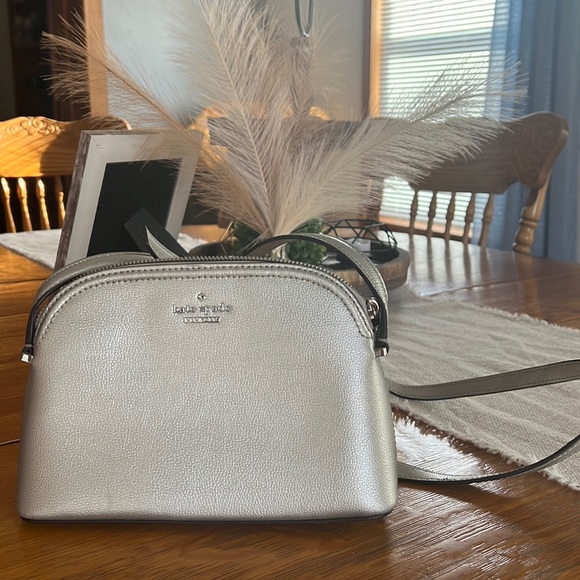 kate spade | Bags | Kate Spade Dome Crossbody In Silver | Poshmark